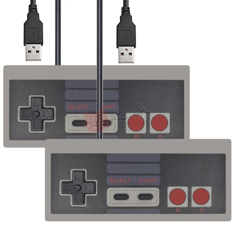 2 USB-проводных ретро-геймпада для NES/FC классика, 2 кнопки, набор из двух для ретро-гейминга