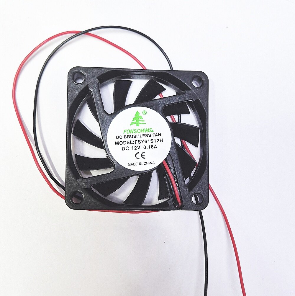 Вентилятор Fonsoning 60X60x10 FSY61S12H, 5500 rpm, 0.18А, 2pin, 12v
