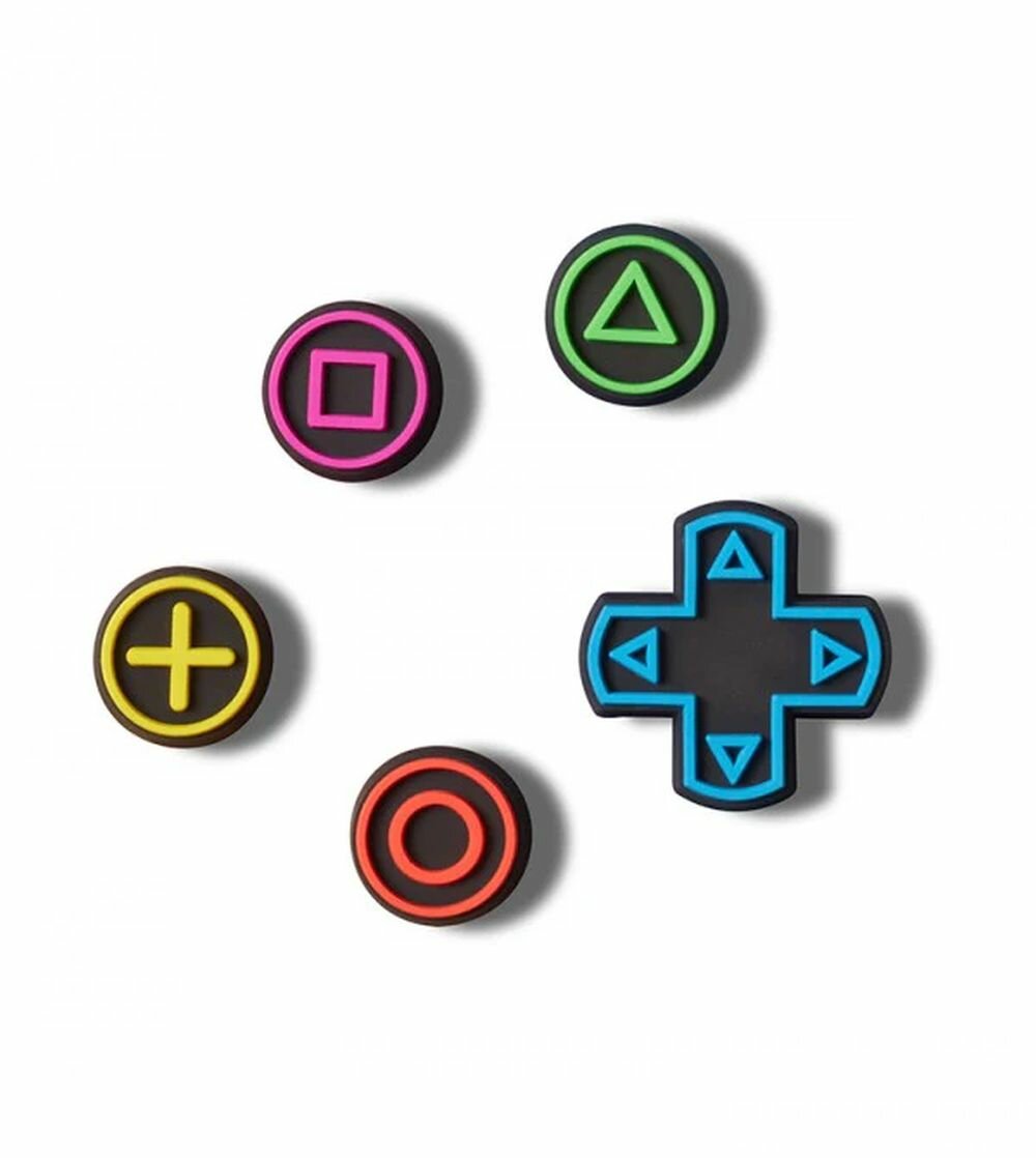 Комплект джибитсов (5 шт) унисекс CROCS Game Controller, Цвет: разноцветный, Размер: NS