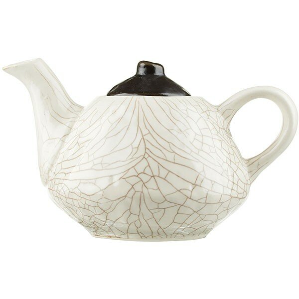 Чайник заварочный «День и ночь» фактурный, керамика, 0,6 л, белый, черный (Дымов Керамика)