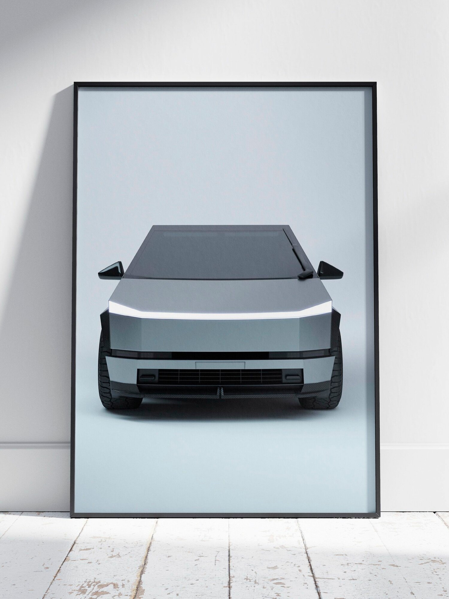 Плакат на стену для интерьера Авто и Мото (Тесла Кибертрак - Tesla Cybertruck 3) - Постер по транспорту формата A3 (30x42 см)
