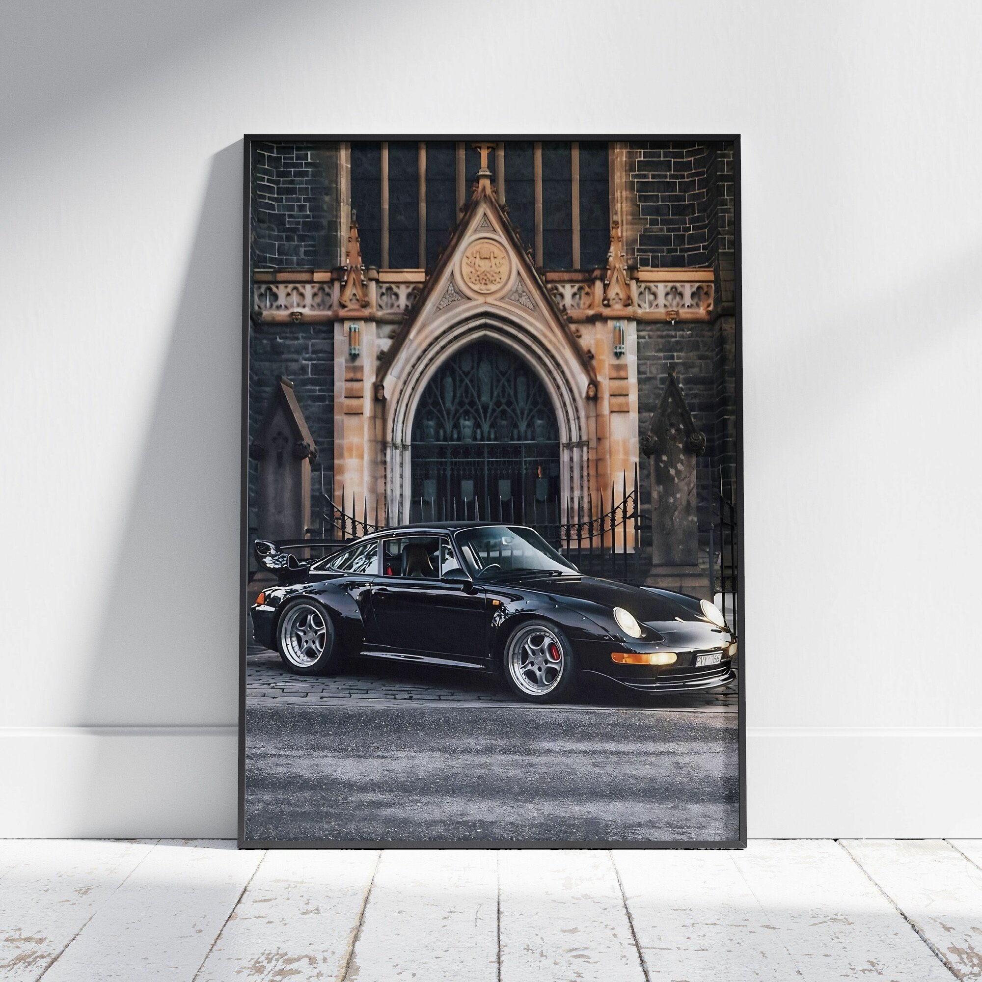 Плакат на стену для интерьера Культовые машины (Porsche 993 1) - Постер по легендарным и классическим ретро автомобилям формата А4 (21x30 см)