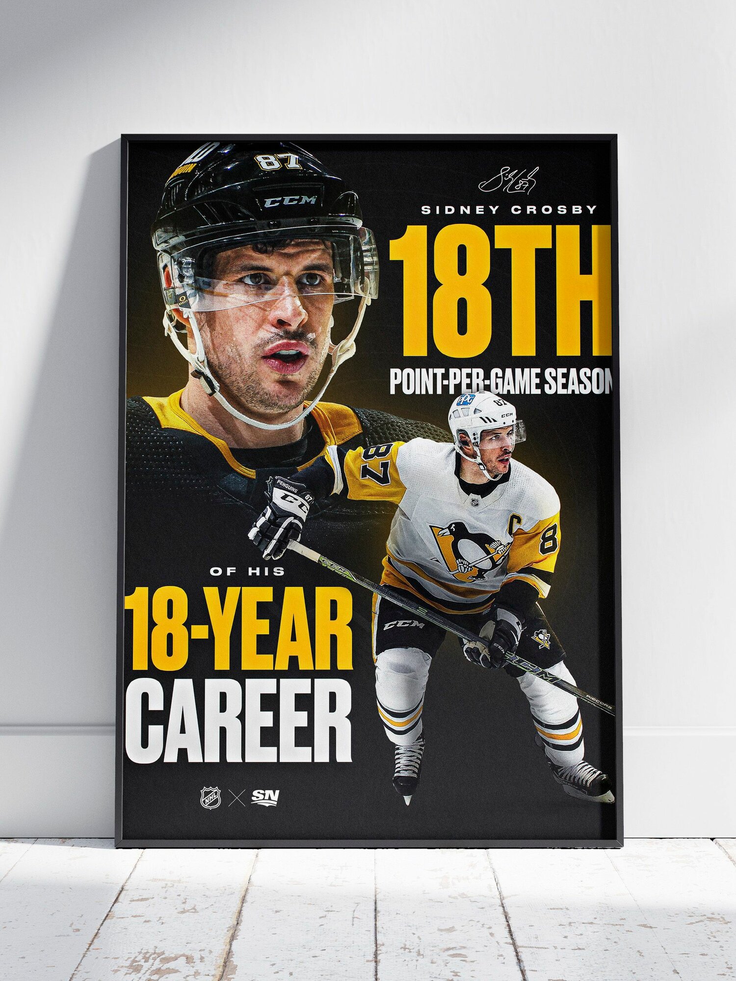 Плакат на стену для интерьера Легенды Хоккея (Сидни Патрик Кросби - Sidney Crosby 3) - Постер по спорту и физической активности формата A3 (30x42 см)