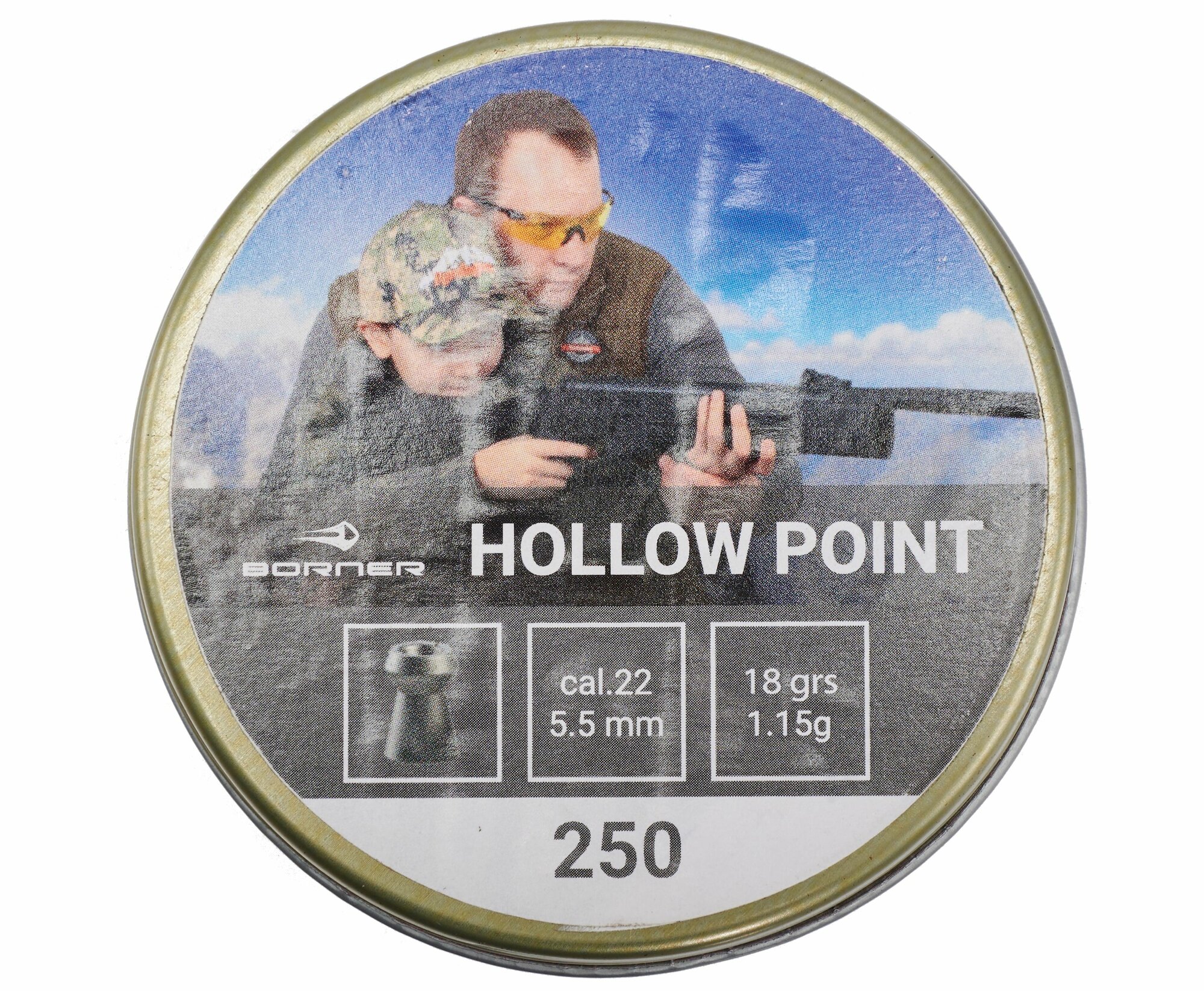 Пули пневматические Borner Hollow Point 5.5 мм (250 шт, 1.15 грамм)