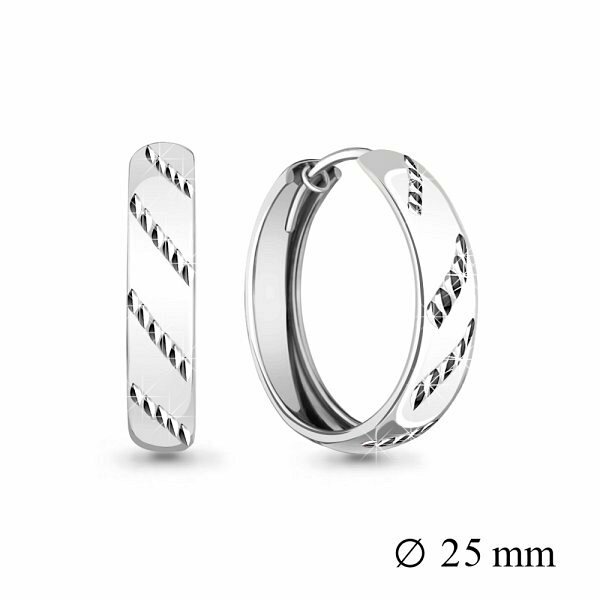 Серьги конго Abis, серебро, 925 проба, родирование