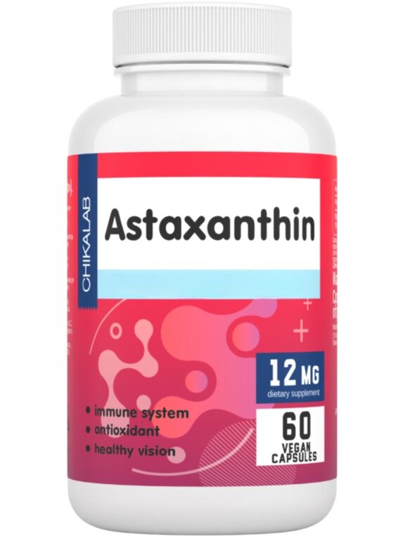 Для зрения Chikalab Astaxanthin 12 mg 60 веган капсул
