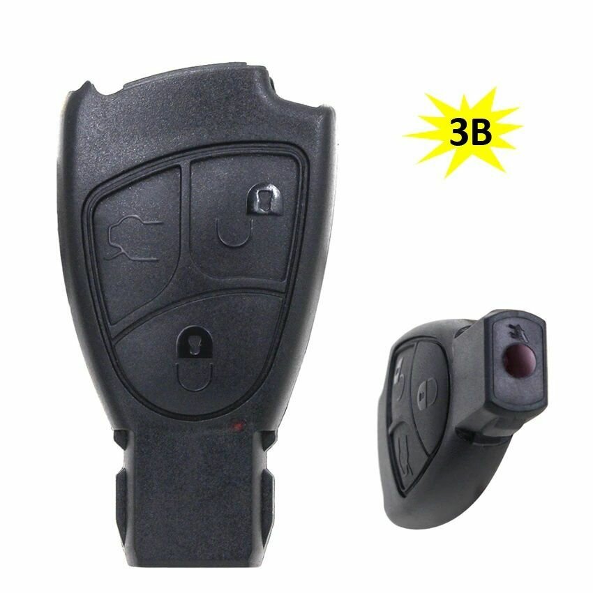 Ключ зажигания (корпус) для Mercedes Benz B, C, E, ML, S, CLK, CL, 3 кнопки