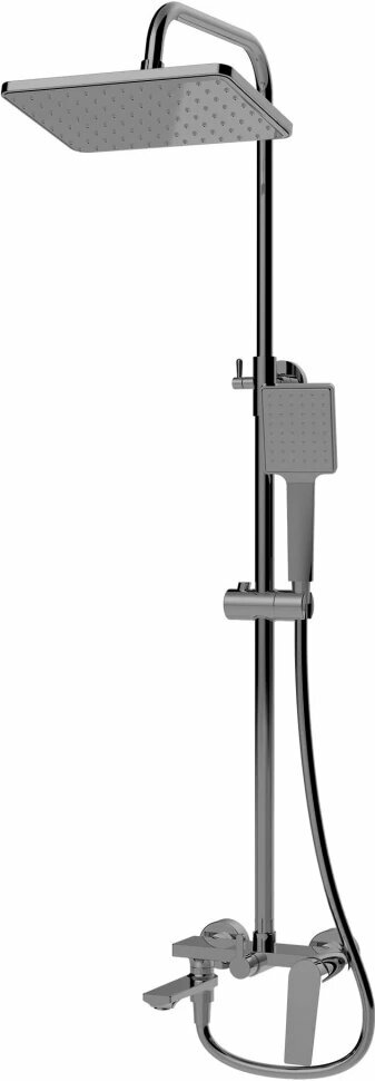 Душевая система Knotlor Muse KN-62/GM 280x190 мм, со смесителем, вороненая сталь