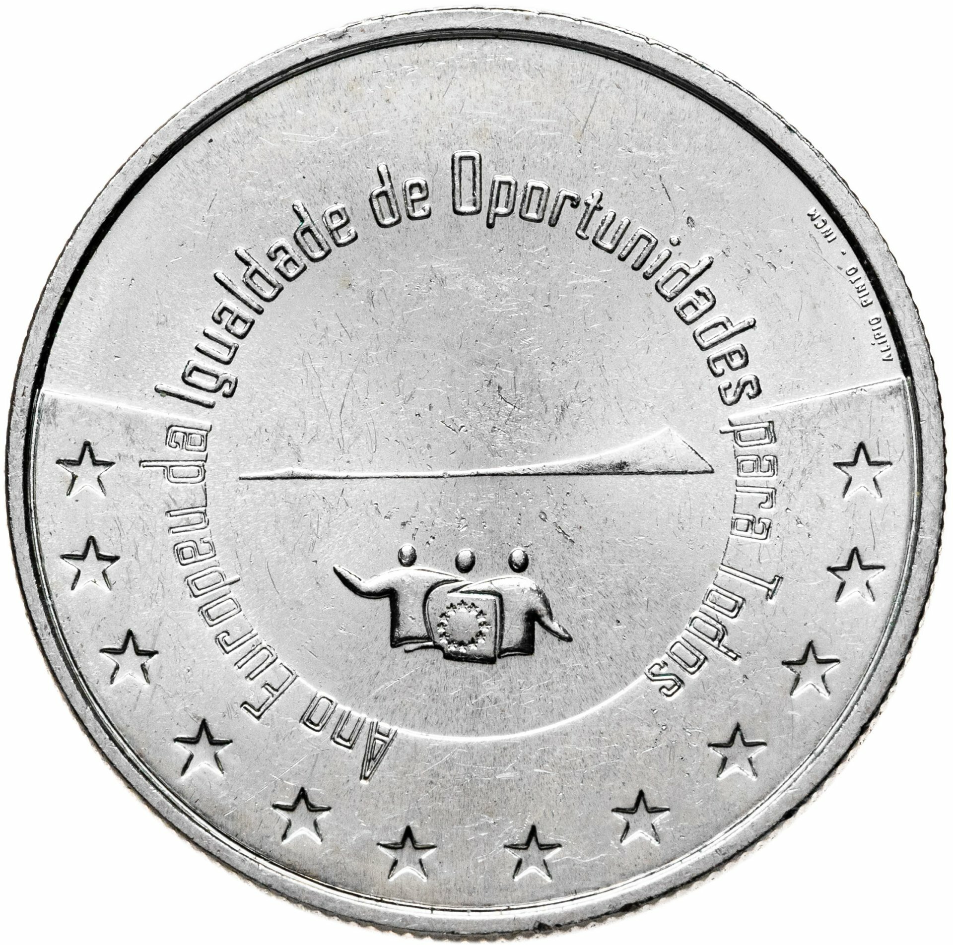 Португалия 5 евро 2007 "Европейский год равных возможностей", Серебро 500, в сохранности UNC