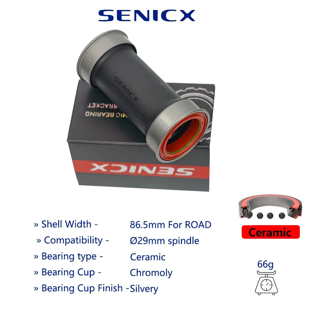 Каретка SENICX BB86 Press Fit, Ceramic, 29mm, Silver