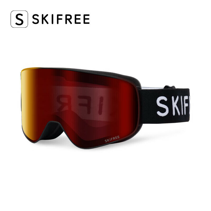SKIFREE Черно-золотые лыжные очки для взрослых - Антибликовые, Азиатский крой, Подходит для любого погодного условия