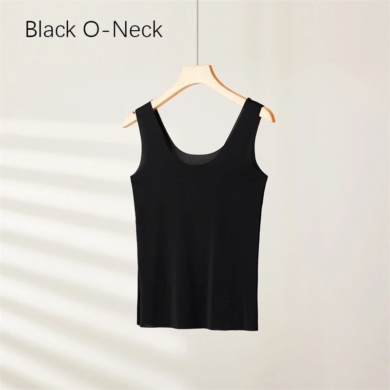 Черный бесшовный жилет NURRASA O-Neck XL