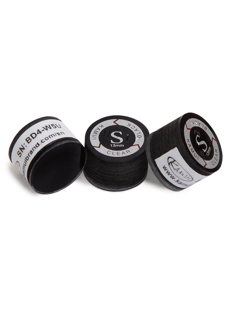 Наклейка для кия Kamui Clear Black 13 мм Soft, многослойная, 1 шт.