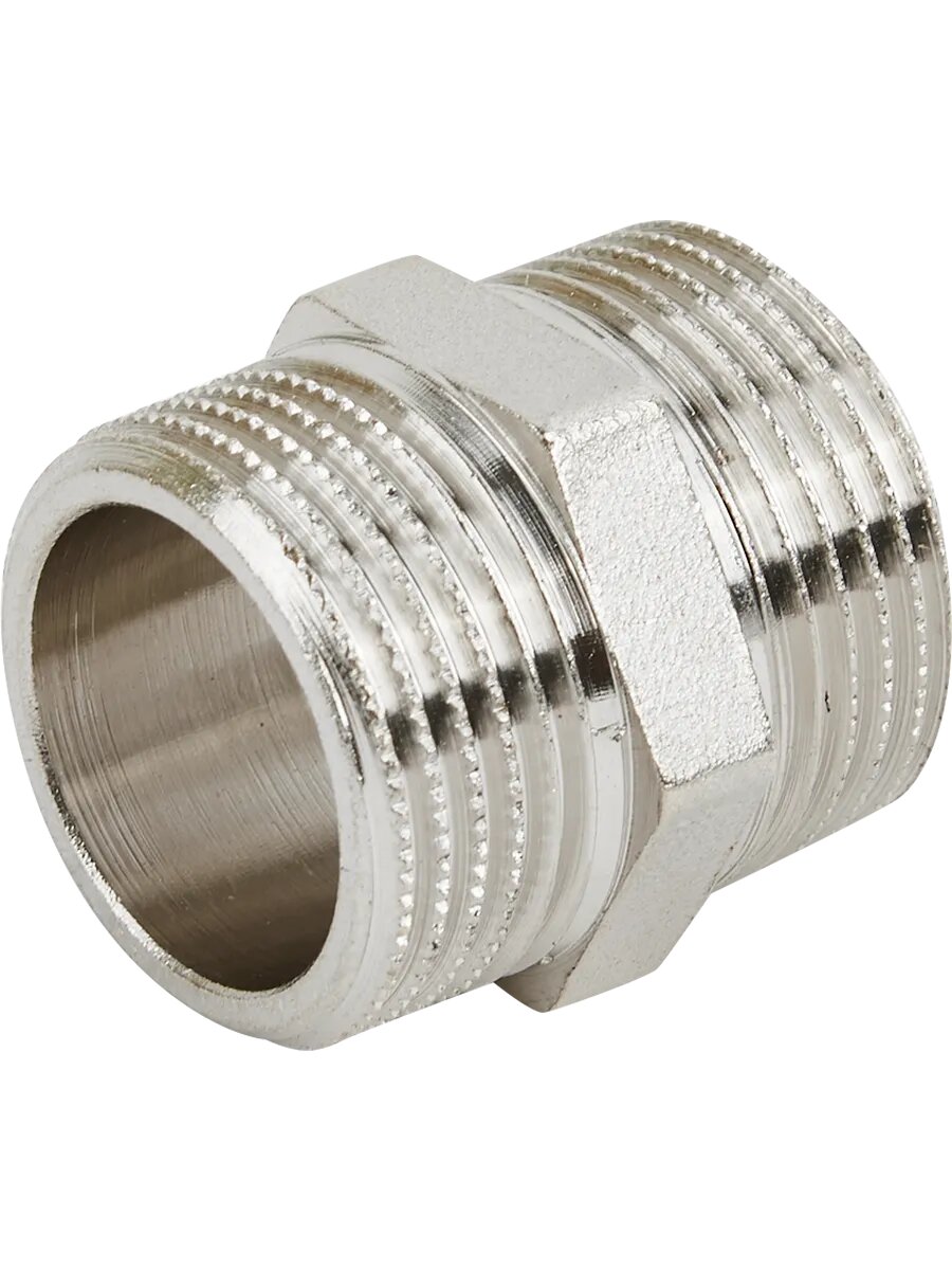 Ниппель Stout 3/4" НР никелированная латунь