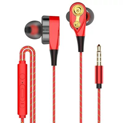 Наушники OPPO A92s/A72/A11x/A52/R15 с A5 игровым звуком, красные (оригинал)