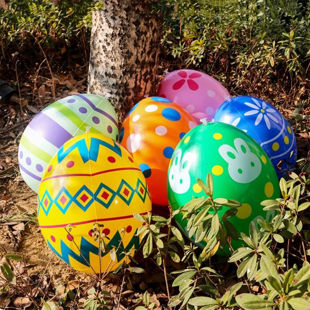 YeShengCai Надувная фигура Пасхальное яйцо 35 см из полиэстера и ПВХ, 6 шт.