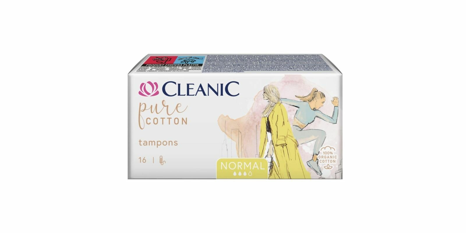 Тампоны CLEANIC Pure Cotton Normal 16 шт, 100% чистый хлопок