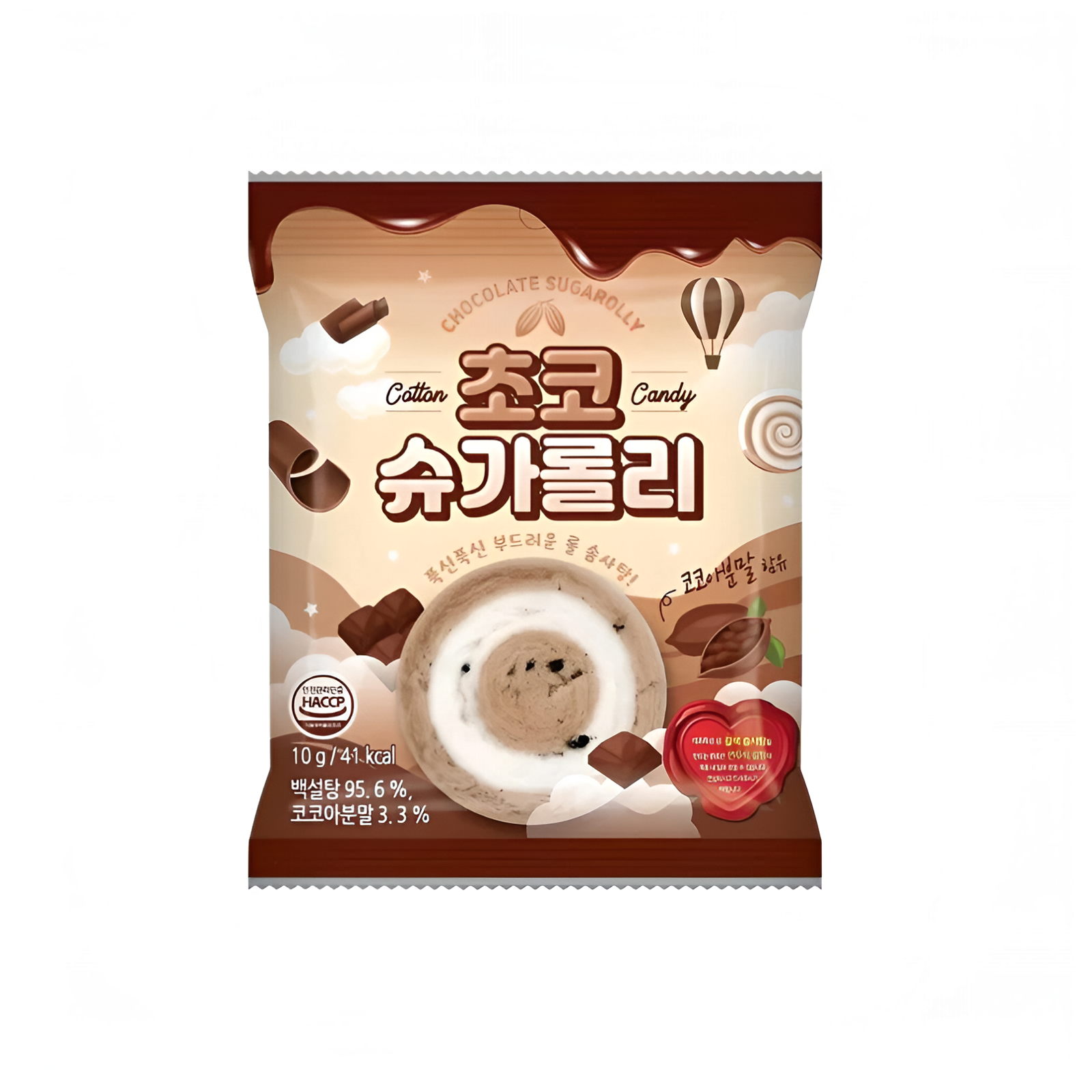 Сахарная вата "Sugarolly", Южная Корея, шоколадный ролл, 10г