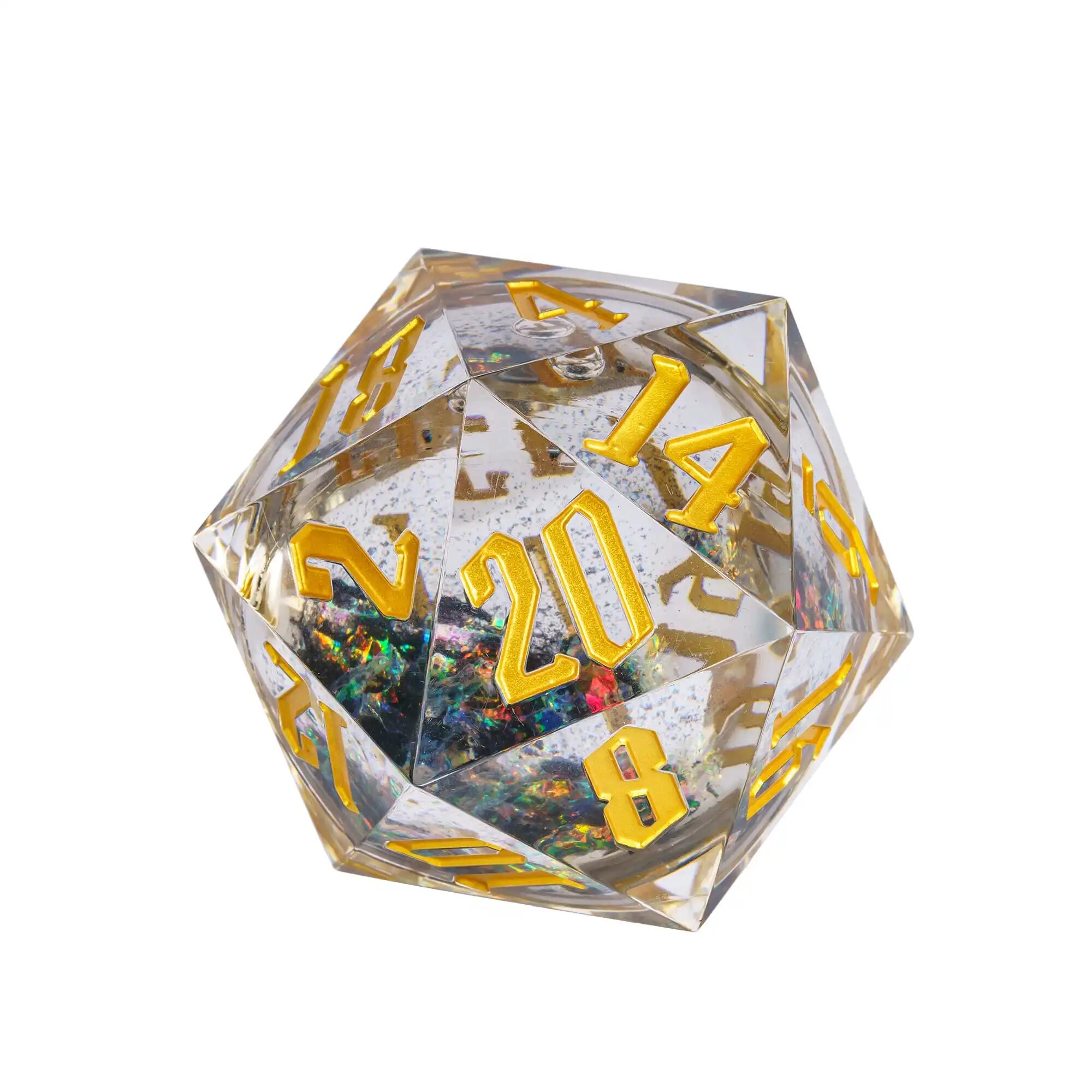 D20 кубик 55 мм, черный зыбучий песок