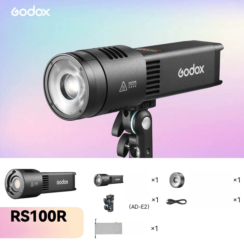 Godox RS100R лампа для кино и телевидения мощностью 100 Вт, полноцветная заполняющая лампа, S-образное крепление