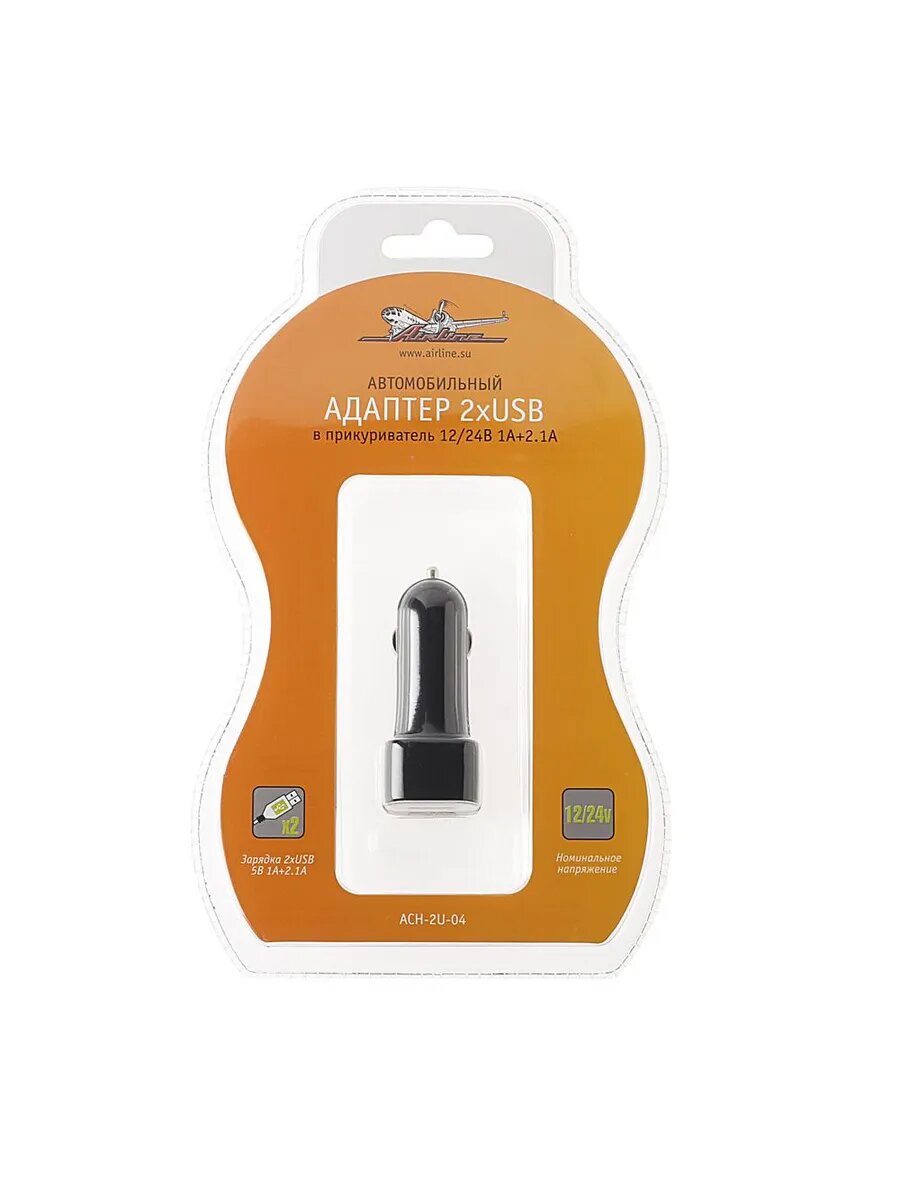 Устройство зарядное в прикуриватель 2USB 12-24V 2.1А AIRLINE