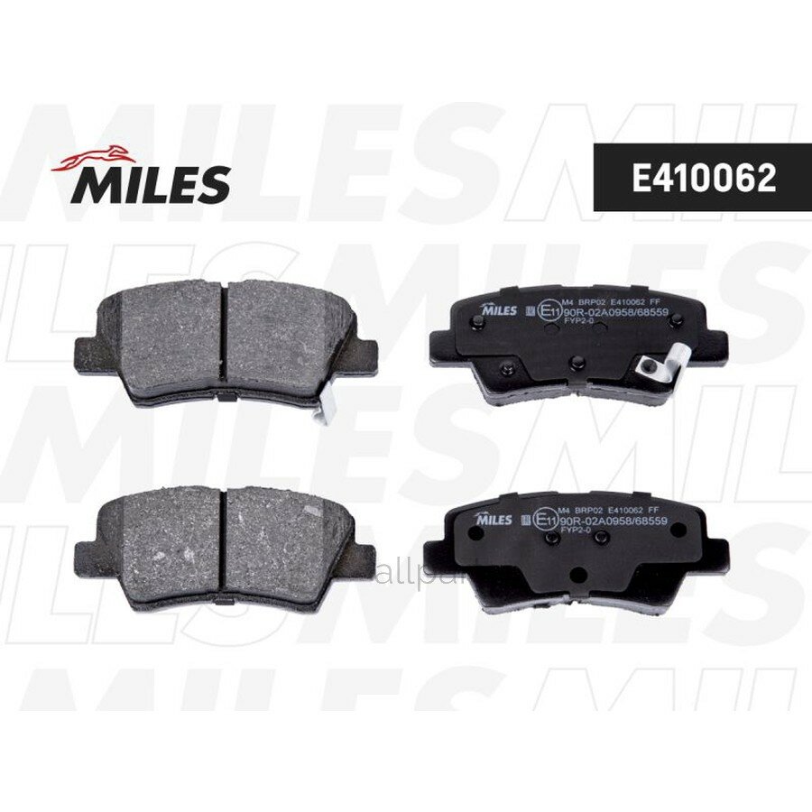 MILES E410062 Колодки тормозные HYUNDAI SOLARIS 10-/SONATA V 05-/KIA SOUL зад. LowMetallic