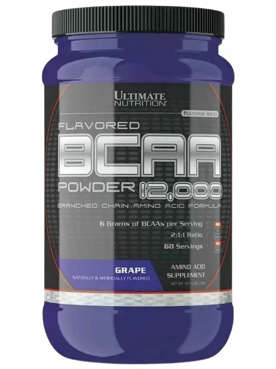 Ultimate Nutrition BCAA Powder 12,000 (457 g) бсаа аминокислоты, Виноград
