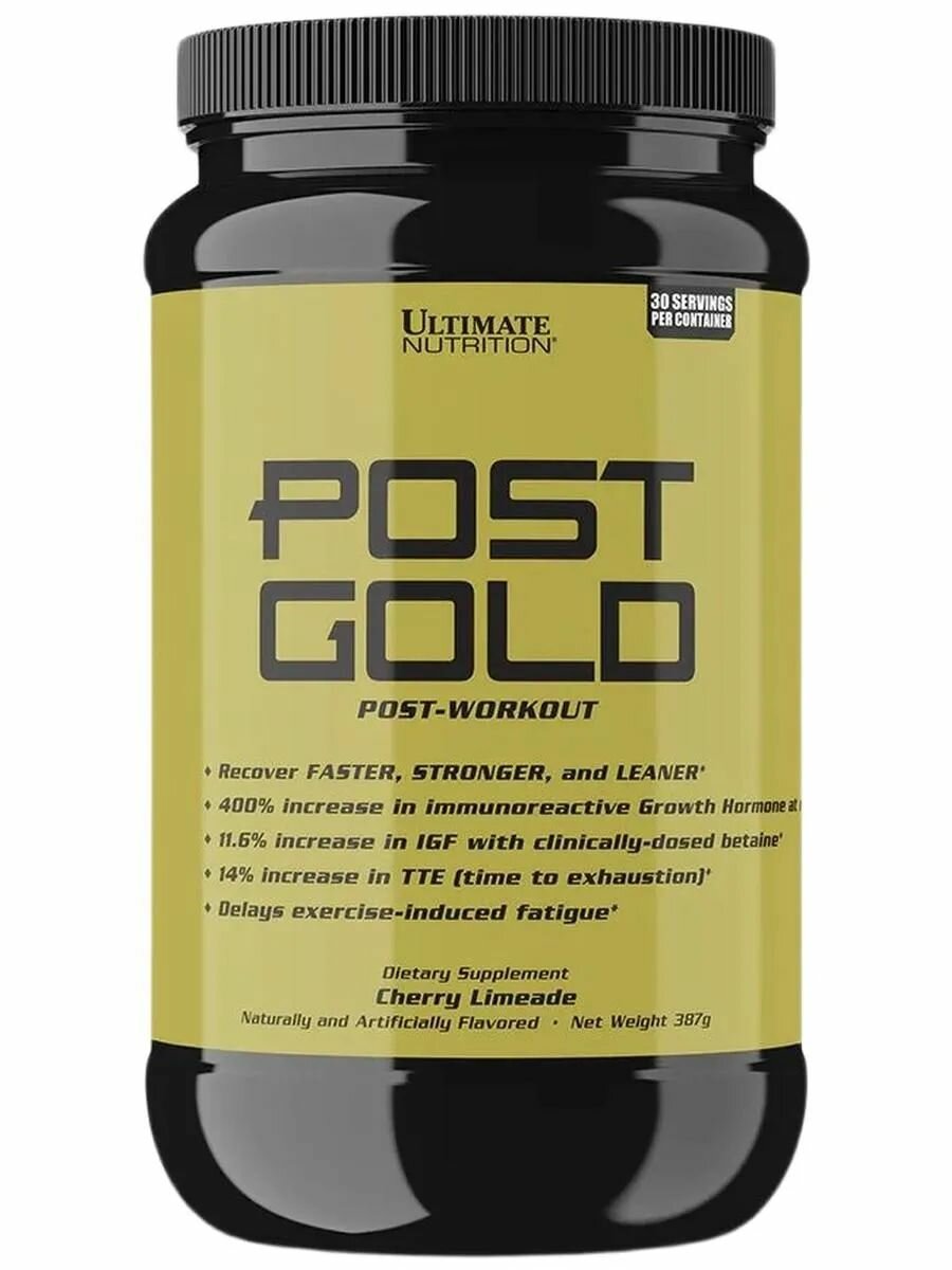 Ultimate Nutrition Post Gold Post-Workout 387 g , Комплекс после тренировки, Вишнево-лаймовый сироп