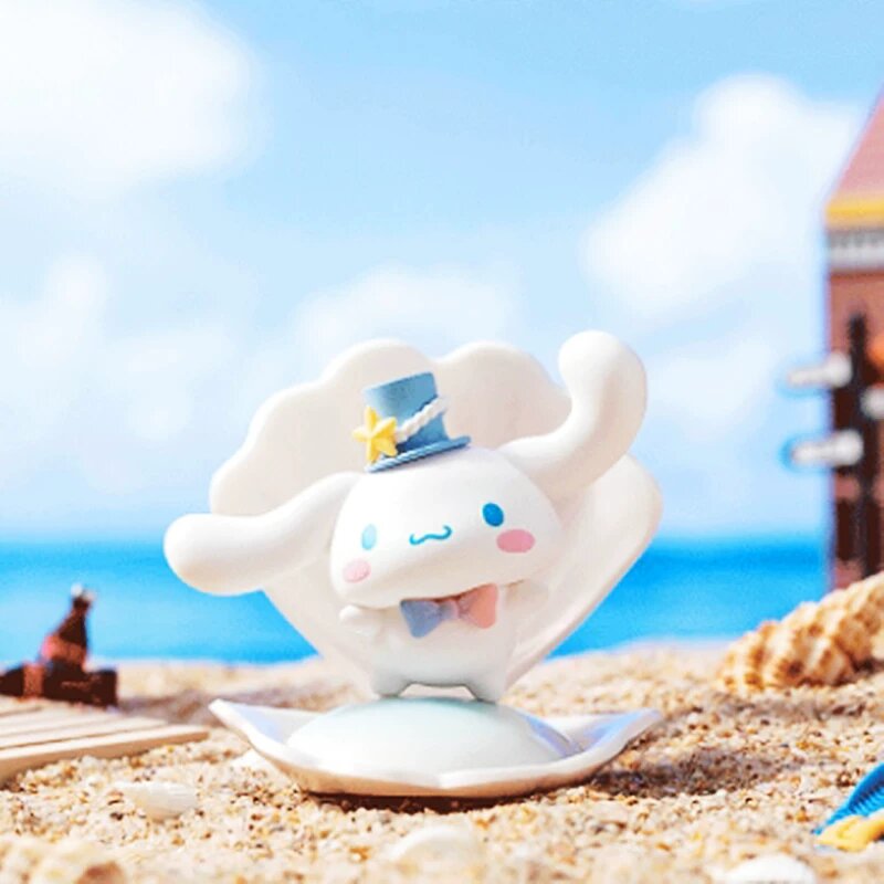 Официальный мерч Miniso Sanrio: серия «Морской отпуск», коллекционная фигурка Cinnamoroll Pochacco (сюрприз-бокс)