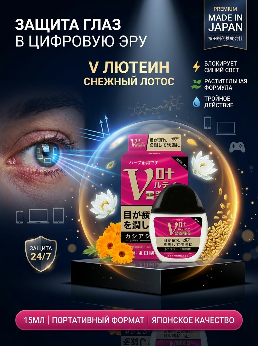 SANTEN FX V+ капли для глаз японские Капли для глаз с витаминами, от сухости, усталости, японские