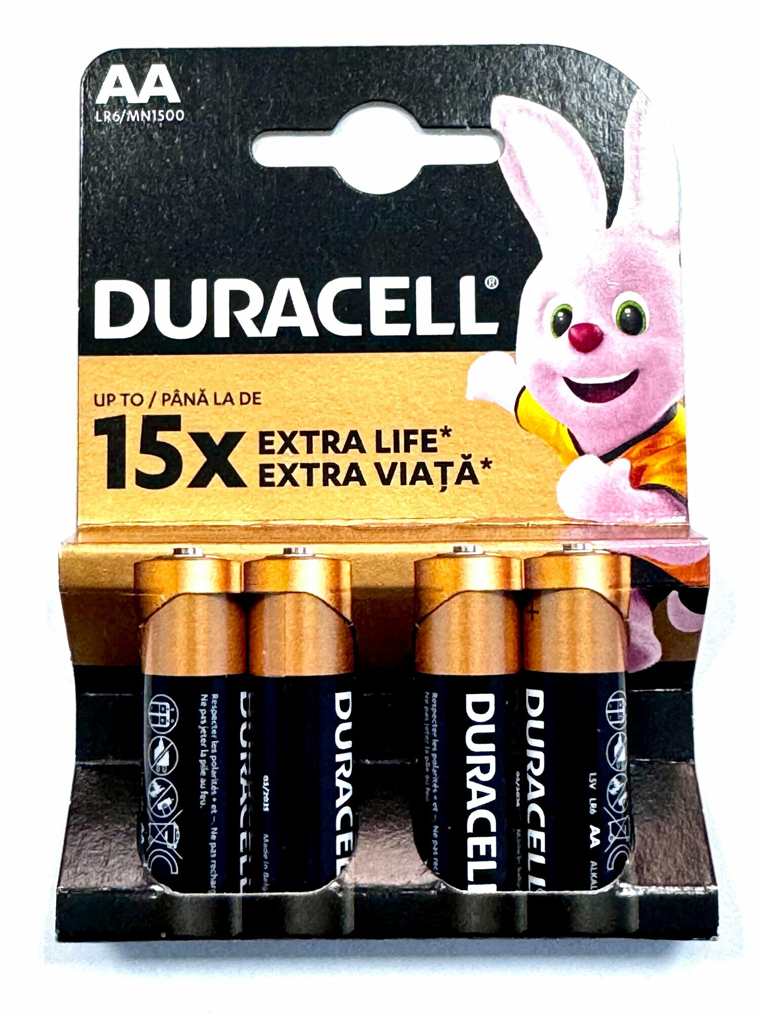 Батарейки DURACELL Basic AA BL4, пальчиковые, щелочные, 4 штуки. (Бельгия)