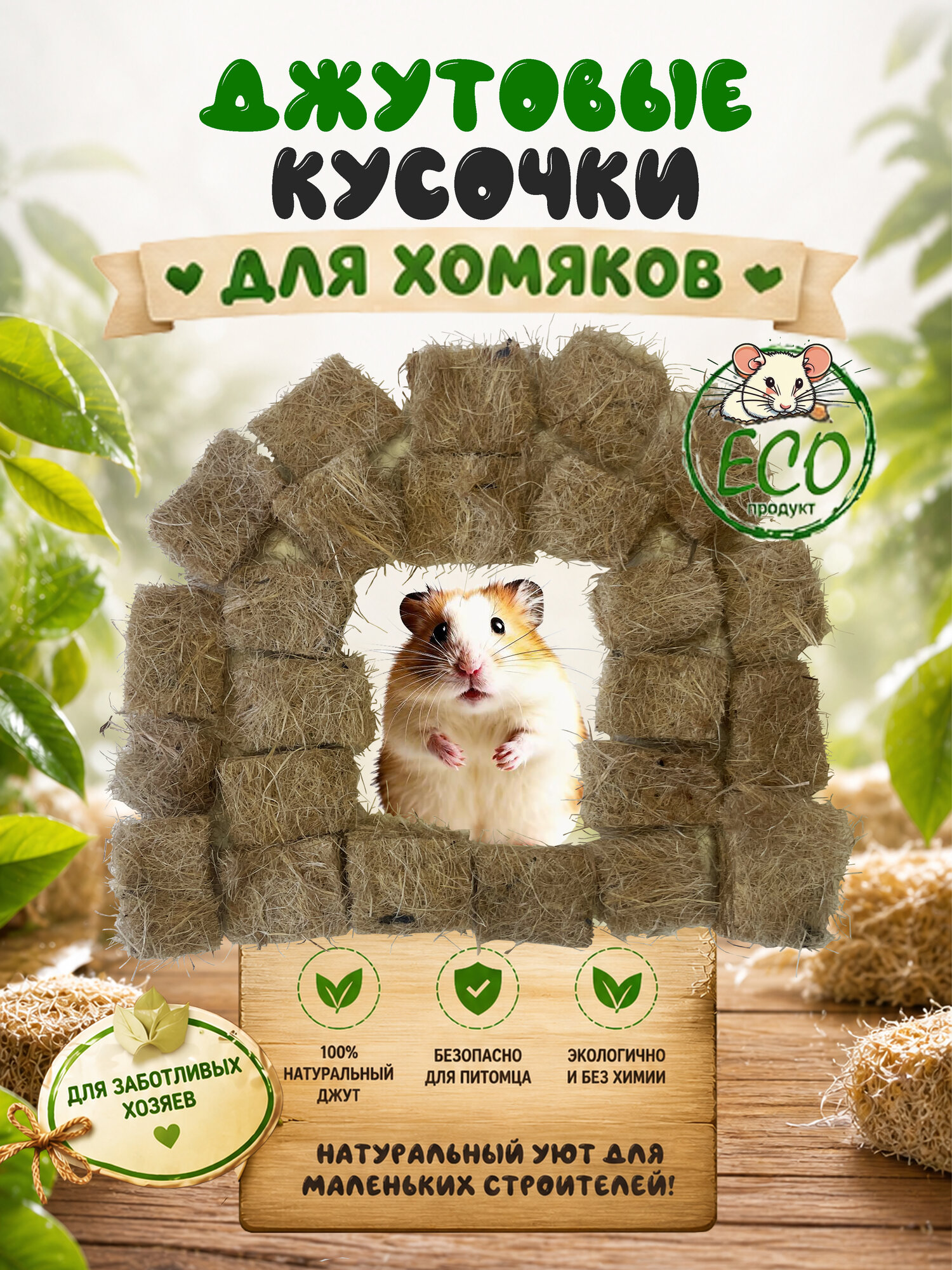 Джутовые кусочки для хомяков
