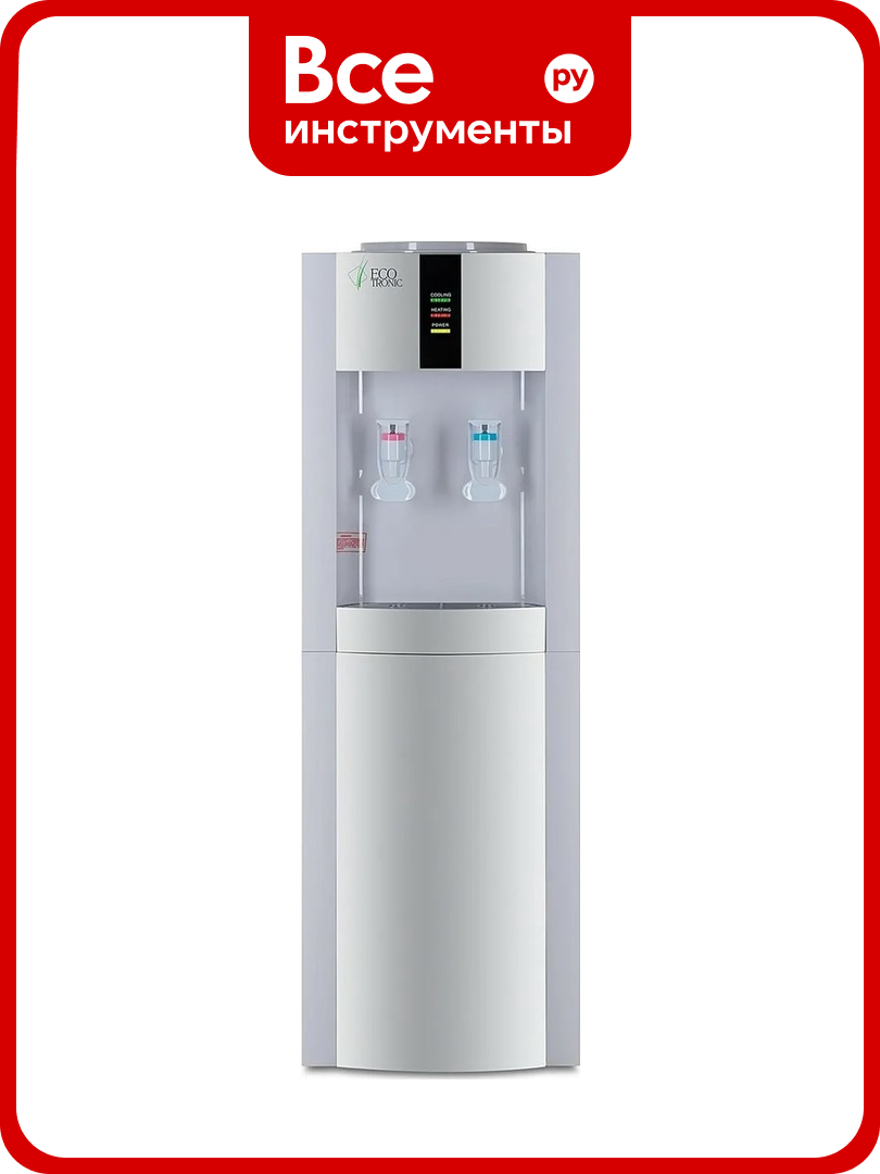 Кулер для воды ECOTRONIC H1-LE V.2 white-silver с электронным охлаждением ETK1540/