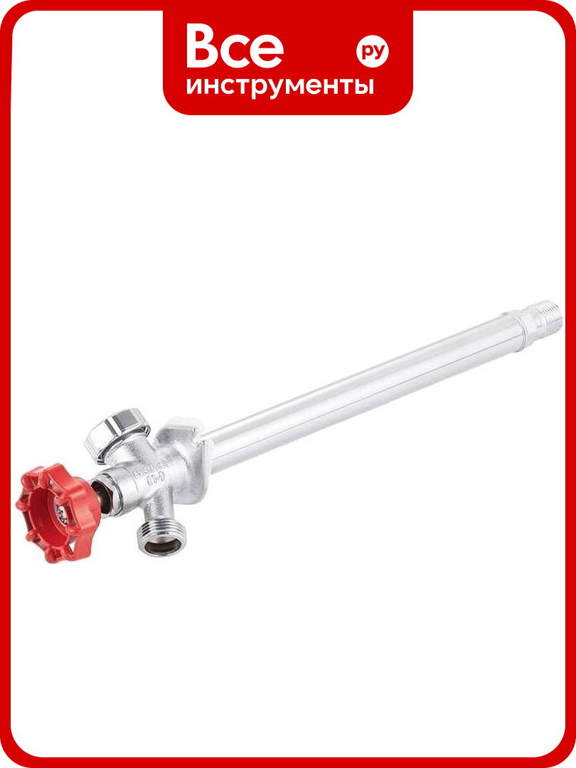 Незамерзающий кран UNIPUMP WF-2107 длина 400 мм 70256, бытовой латунный кран с хромовым покрытием, красный флажок