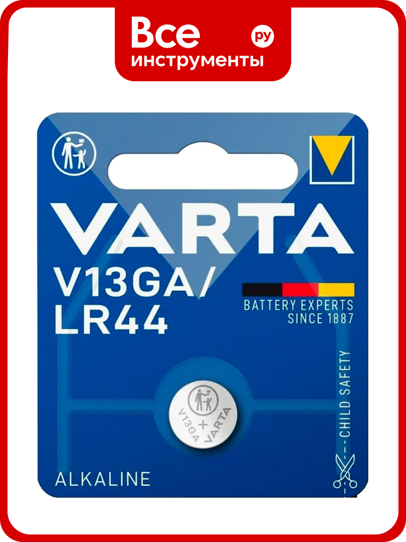 Батарейка Varta G13/LR1154/LR44/357A/A76, BL1, Alkaline, 1.5V 04276101401