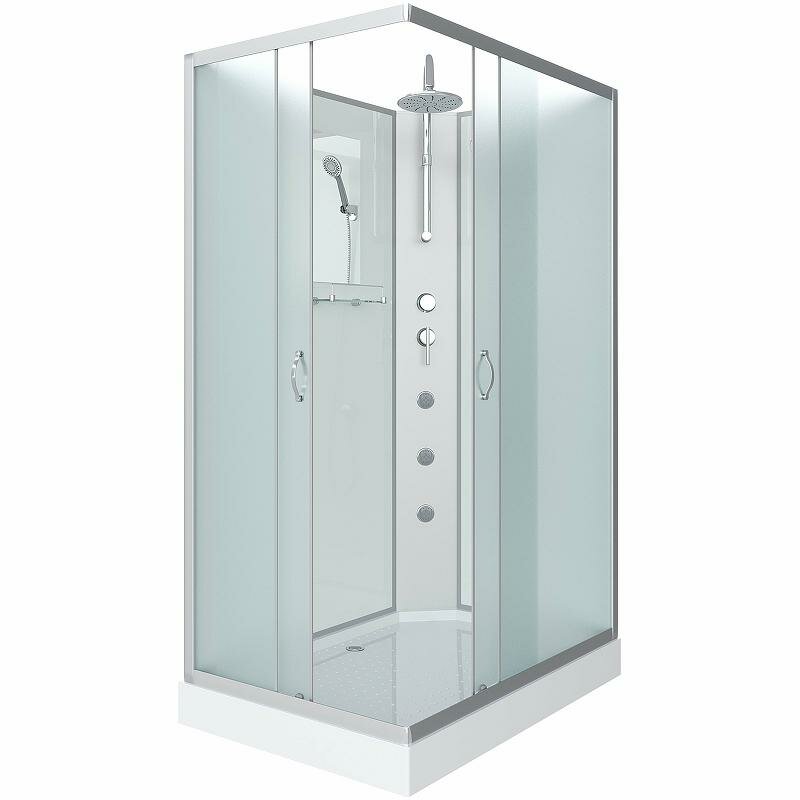 Душевая кабина Niagara Classic 100x80 430853QBKTG профиль хром, с гидромассажом