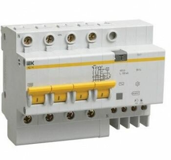 Дифавтомат АД-14 4п, C, 16А, 30мА IEK MAD10-4-016-C-030