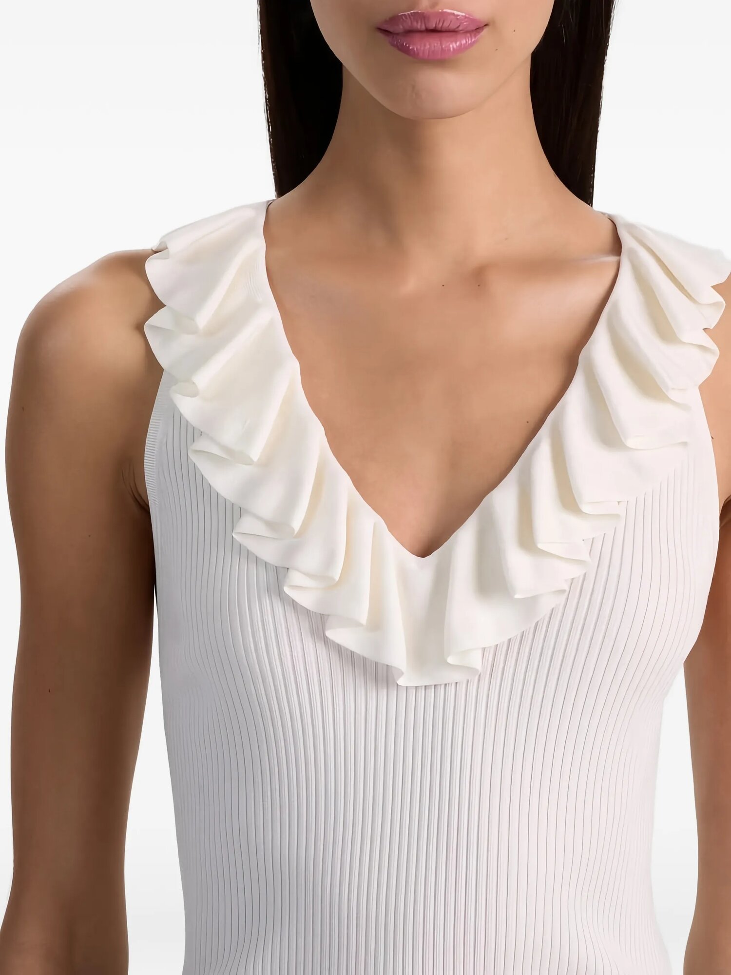 Топ Alice+Olivia MARNIE ruffled top, размер 32, white — фото 1