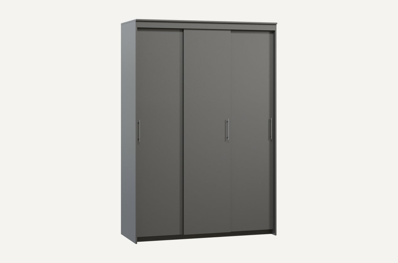Шкаф-купе для одежды Divan.ru Тебар-3-150-220, 3 двери, Графит, без зеркал