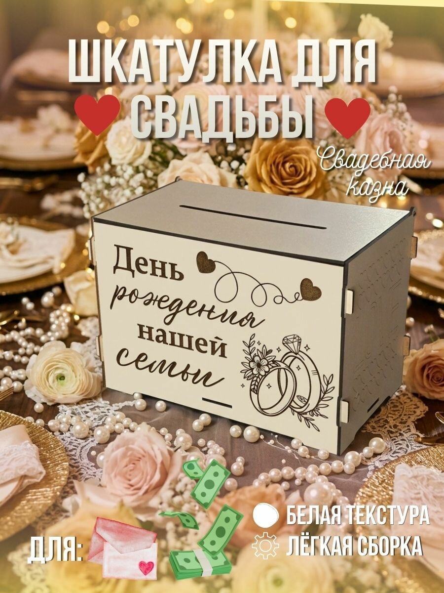 Семейный банк на свадьбу. Сундучок, казна, шкатулка, коробка для денег. Копилка свадебная