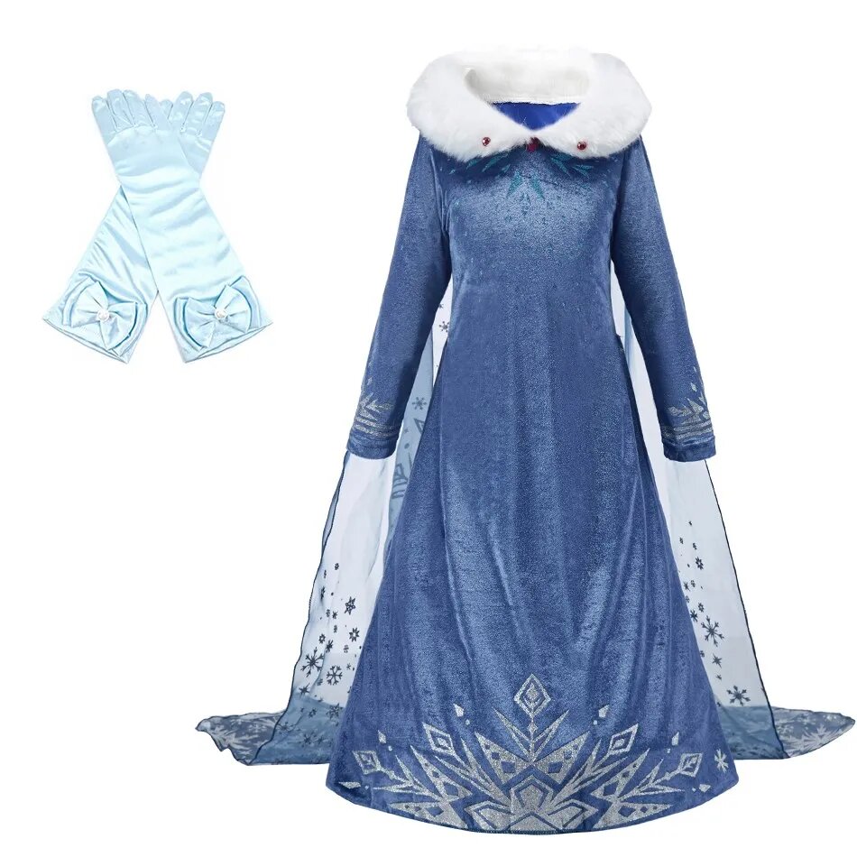 Детское платье "Снежная королева", Size 130, Dress Set 01