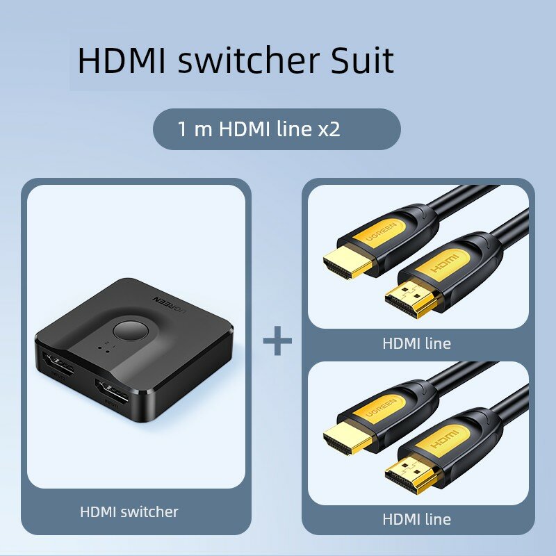 UGREEN HDMI-коммутатор 2-в-1, разветвитель 1-на-2/4, подключение по HD-кабелю для компьютера, двунаправленное