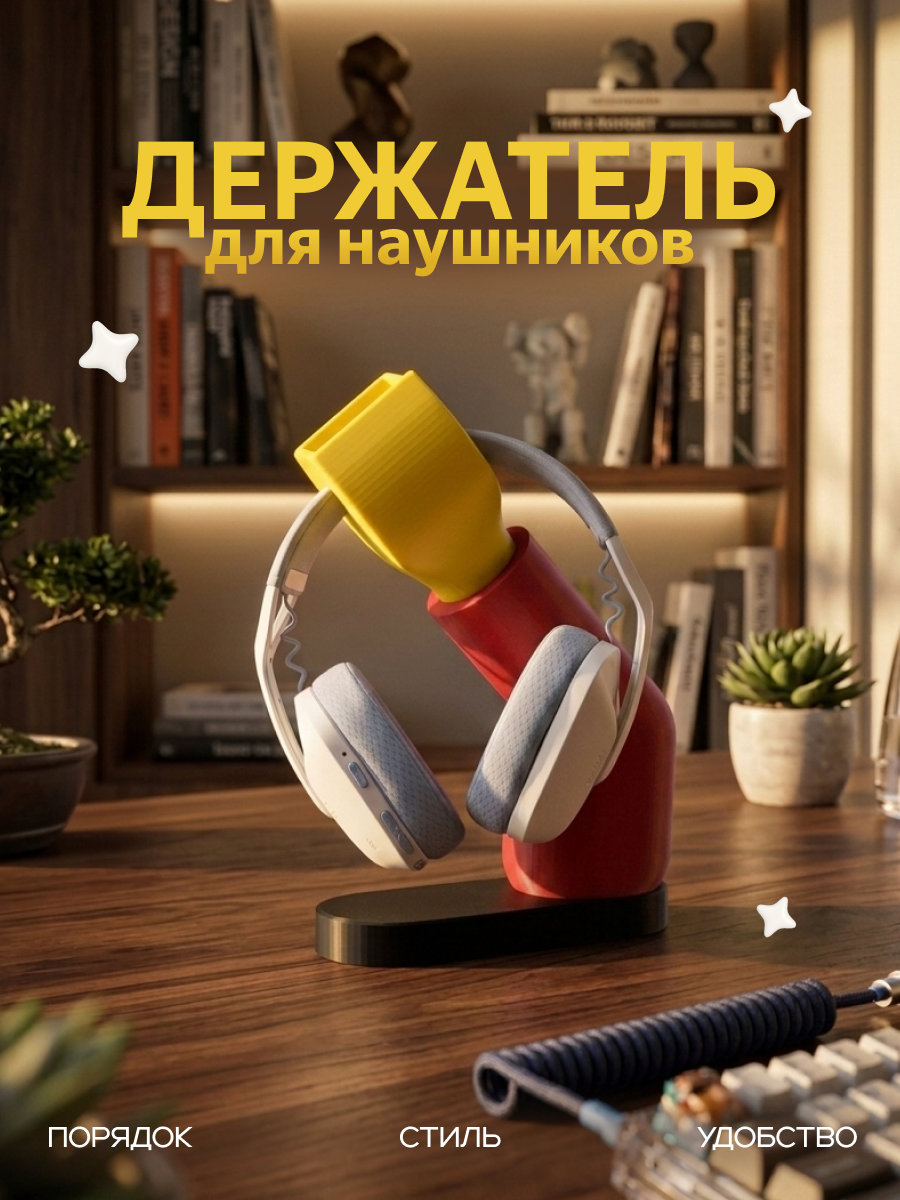 Держатель для наушников и геймпадов "LEGO", дизайн руки, красный