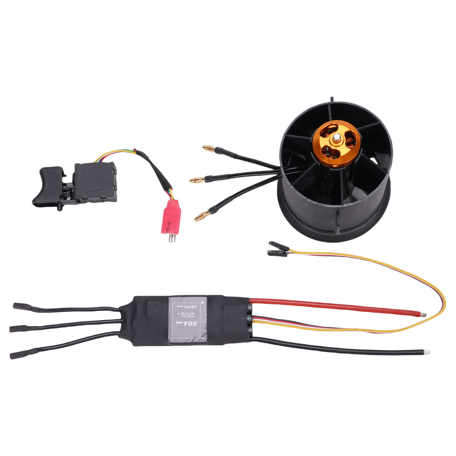 Вентилятор 70MM EDF 12 лопастей с бесколлекторным двигателем 2200KV ESC для турбовентилятора