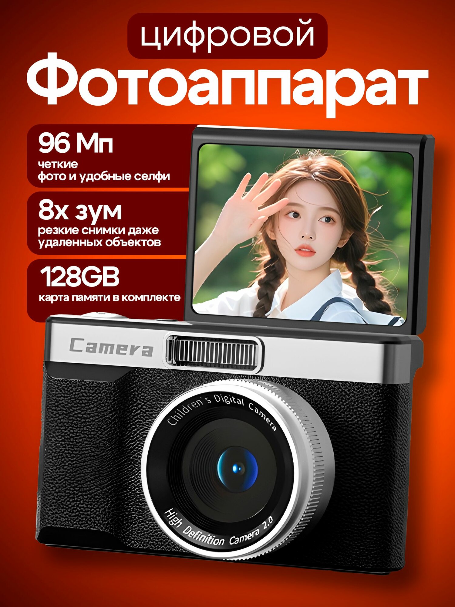 Компактный фотоаппарат цифровая мыльница 96 мП