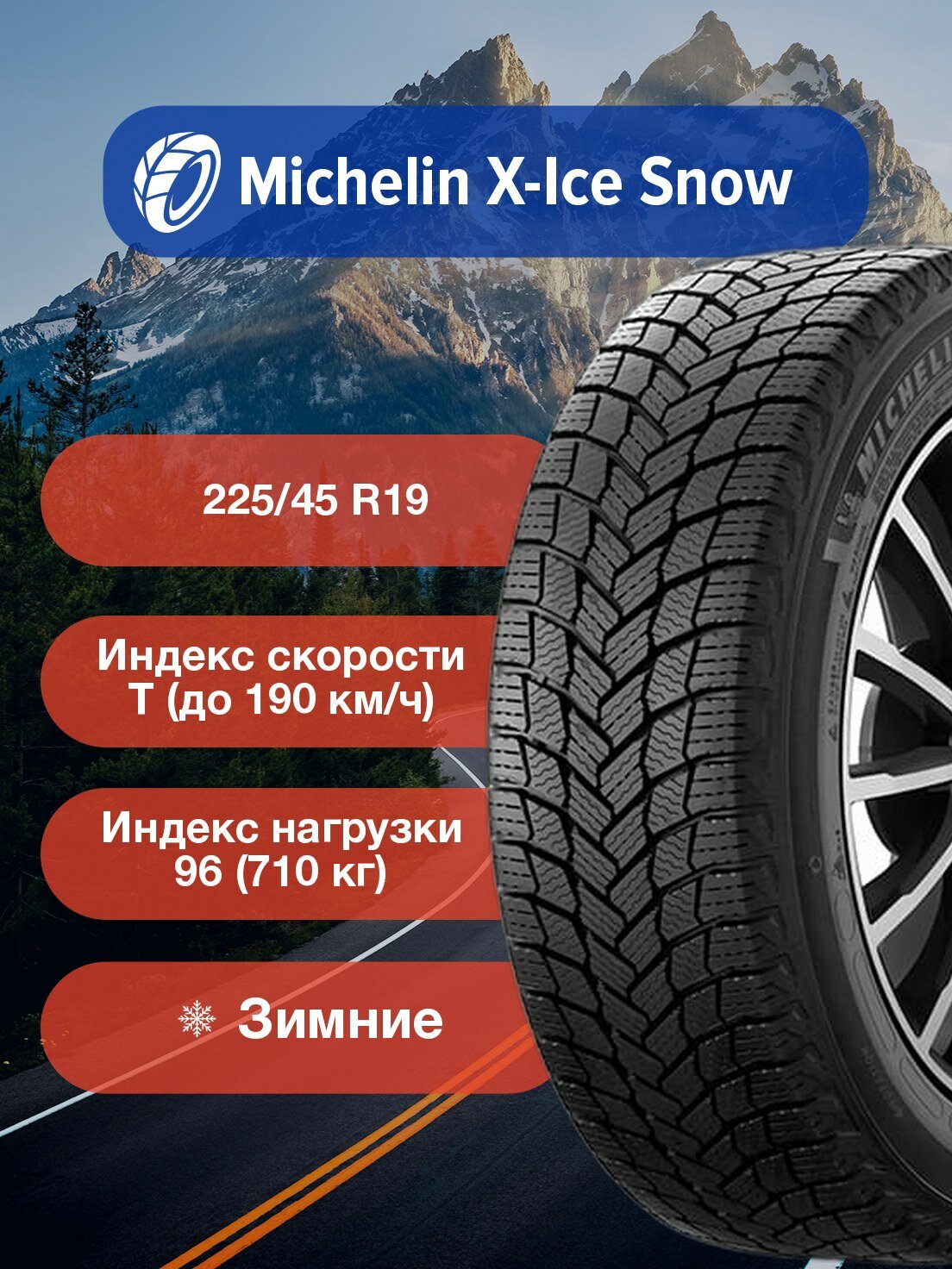 Легковые Зимние Шины Michelin X-Ice Snow 225/45 R19 96T-БП-00002317 для легковых автомобилей и кроссоверов