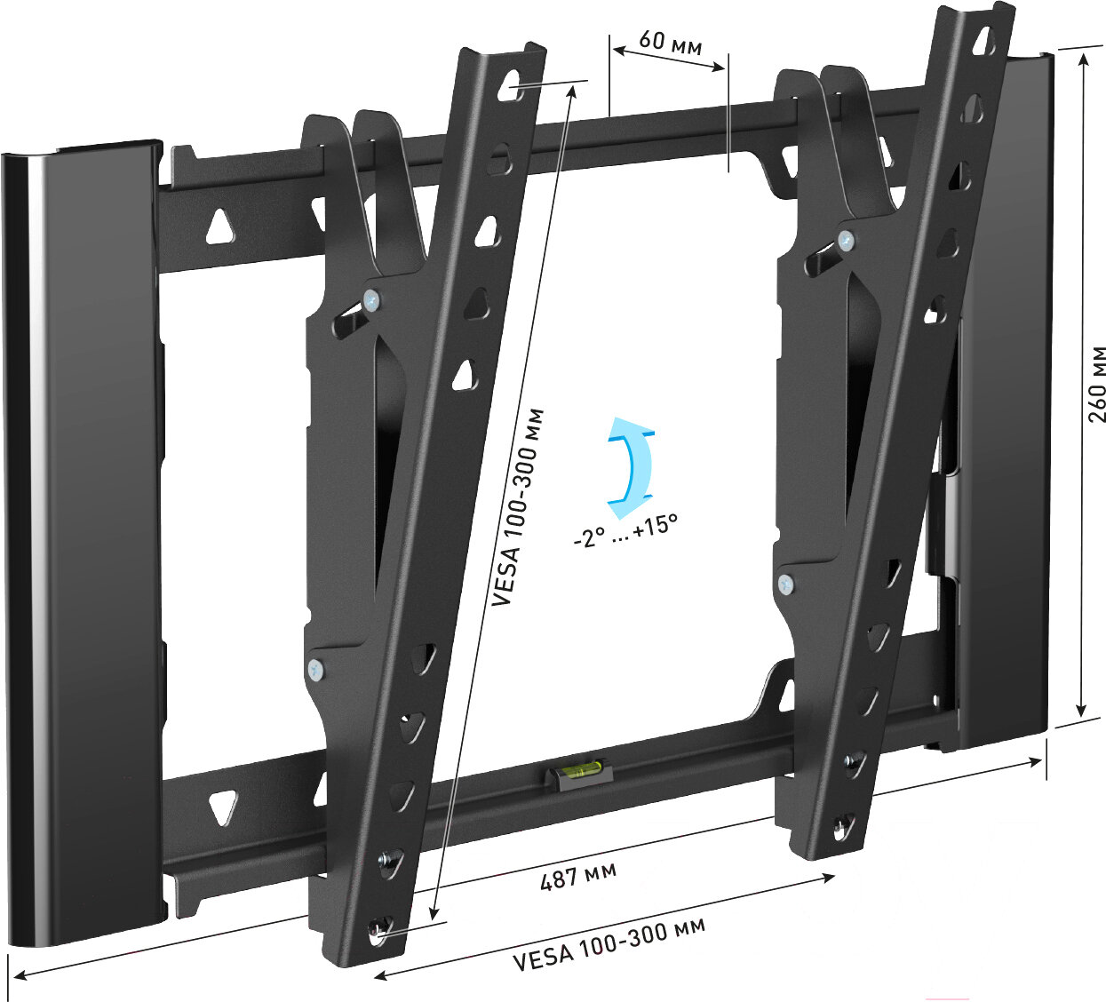 Кронштейн для Holder телевизора T3929-B черный 22"-47" макс.45кг