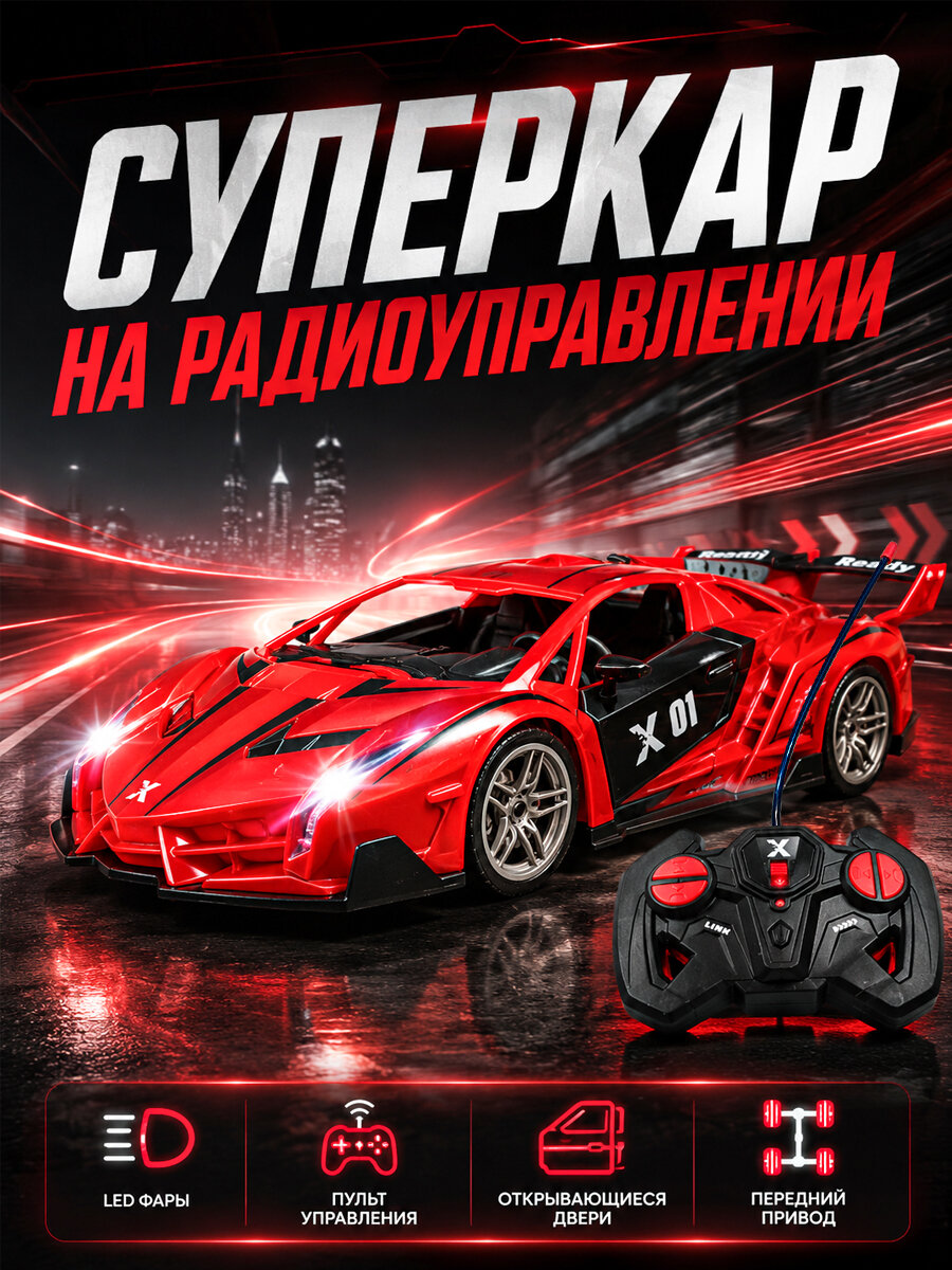 Машинка на пульте управления для мальчика спортивная спорт кар