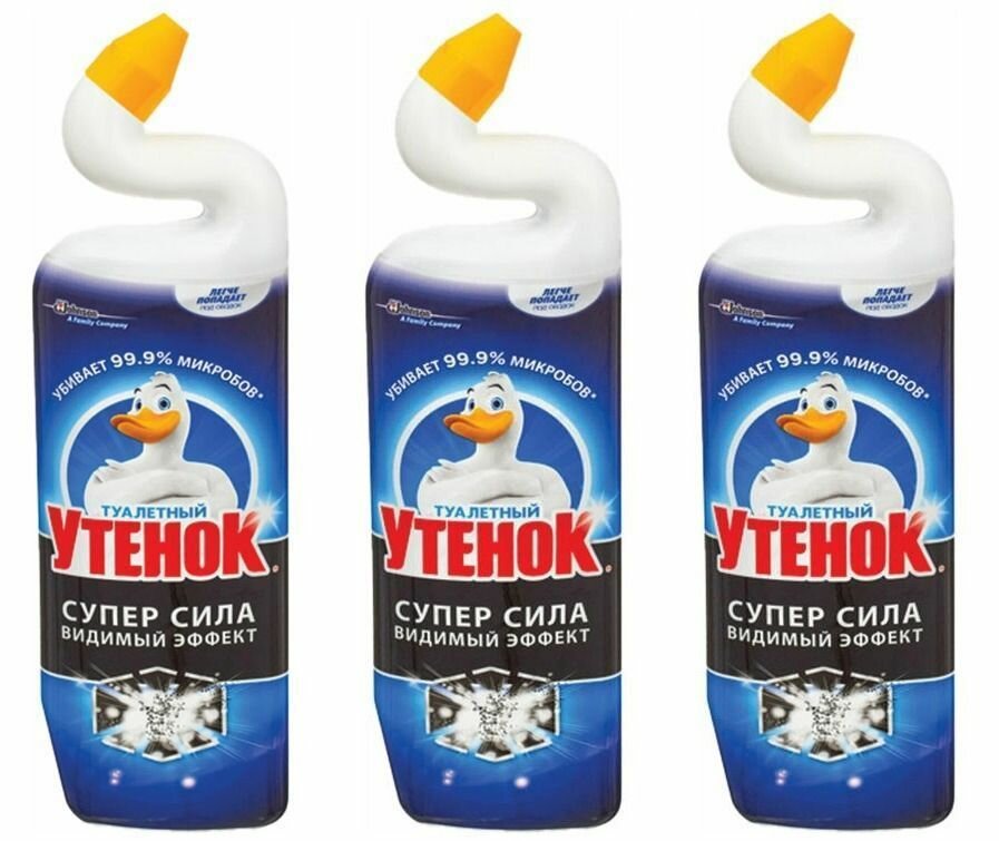 Туалетный утенок Чистящее средство для унитаза Видимый Эффект, 900 мл, 3 штуки