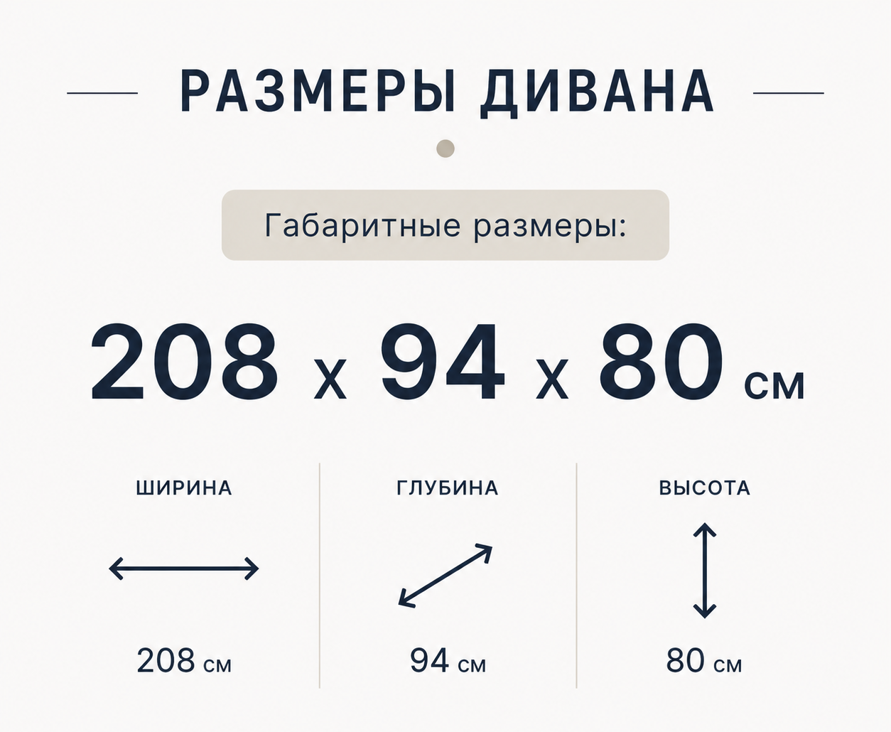 Диван Айко, обивка рогожка Savana Plus 07, размер 208x94x80, сп. место 140х195 — фото 1